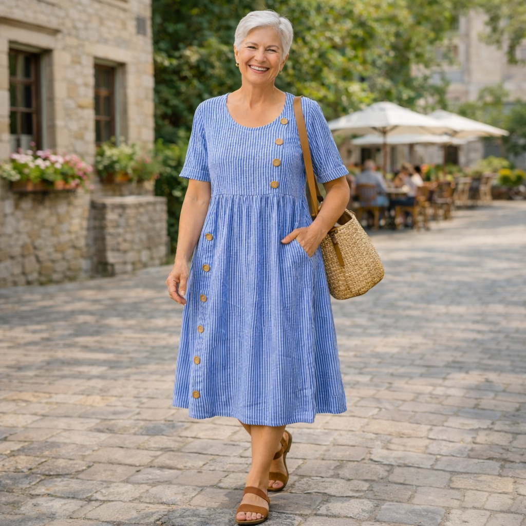 Wanda | Striped Midi Dress – Ashbury Ottawa